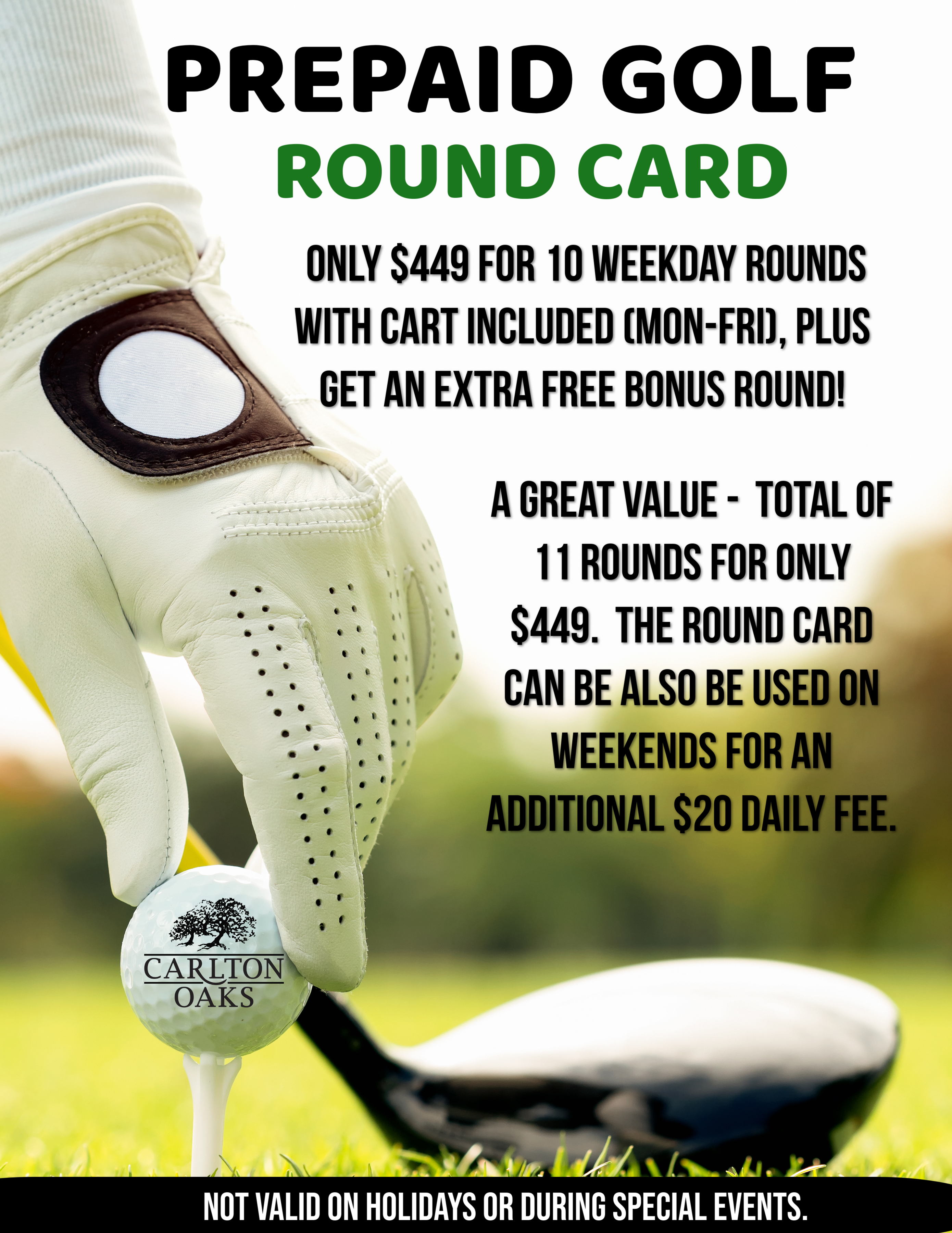 Specials - Carlton Oaks Golf Club